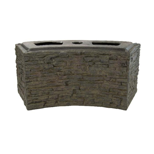 Stacked Slate Wall Base Curved 13″ H (33 cm) – The Gardens Nursery