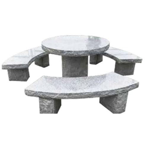 Grey Granite Table with 3 Seats 30" (75cm) diameter – The Gardens Nursery
