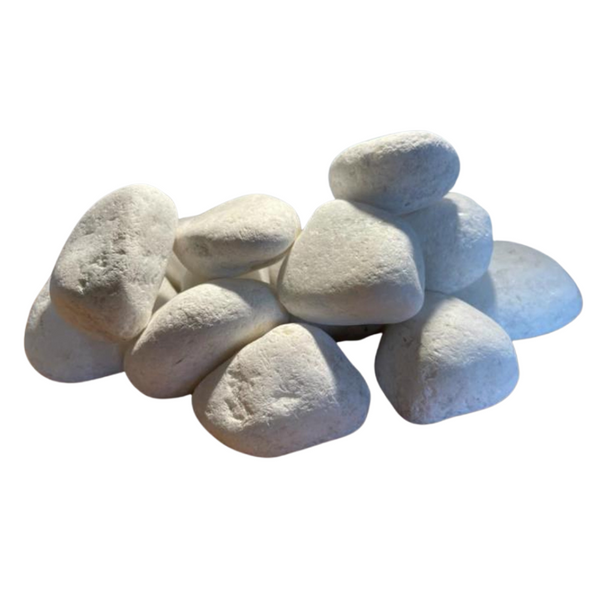 Tumbled Cristal White River Rock – The Gardens Nursery