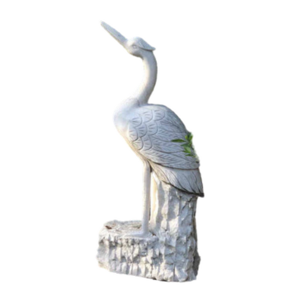 White Marble Water Bird Statue Height 35" (90cm) – The Gardens Nursery